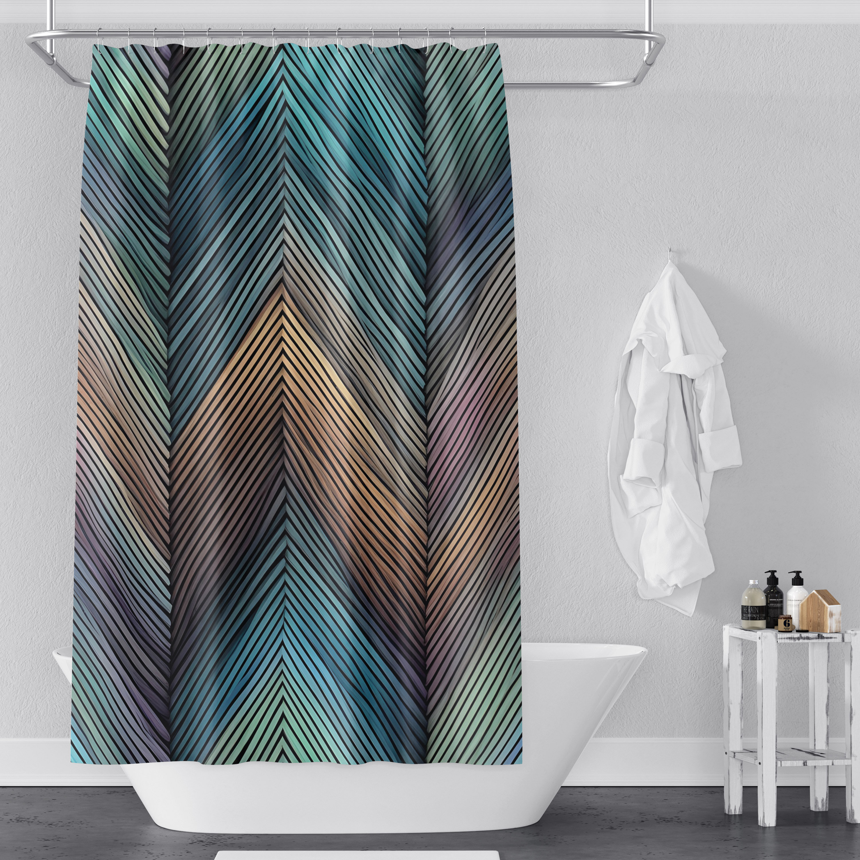 East Urban Home Gweneth Chevron Shower Curtain | Wayfair