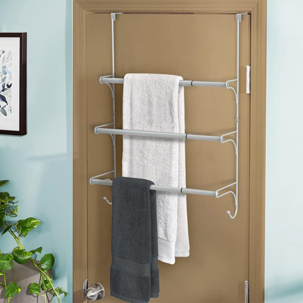 JASODI Over The Door Triple Towel Rack with Hooks - Wayfair Canada