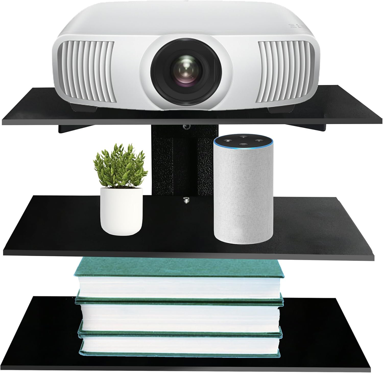 Febtech - Wall Entertainment Center Shelves - Shelf For Projector ...