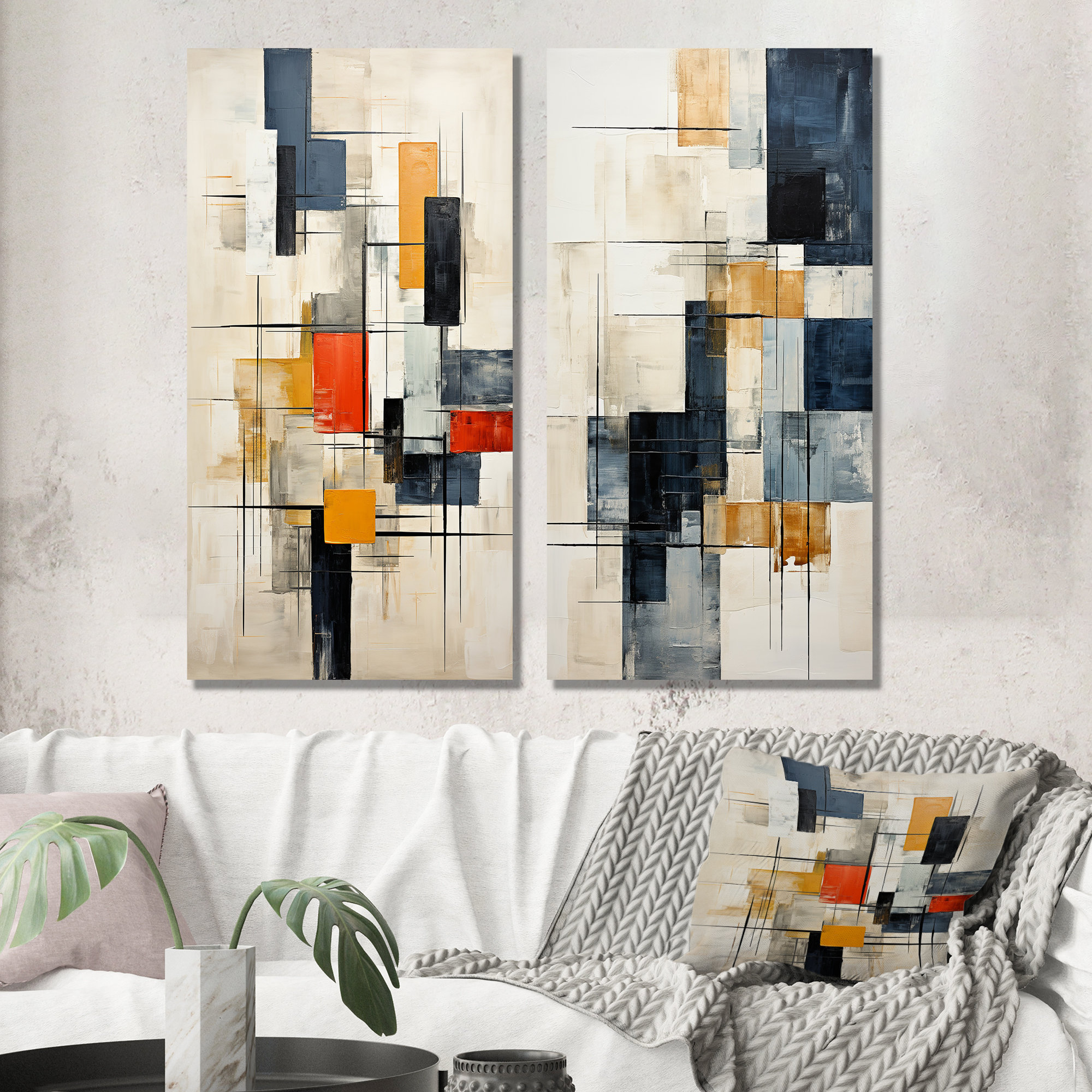 Design Art Ivory Illusions Abstract Shapes - Abstract Shapes Wall Art ...