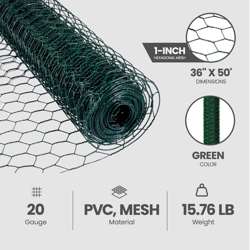 YardGard PVC Coating Hexagonal Poultry Netting for Garden Netting ...