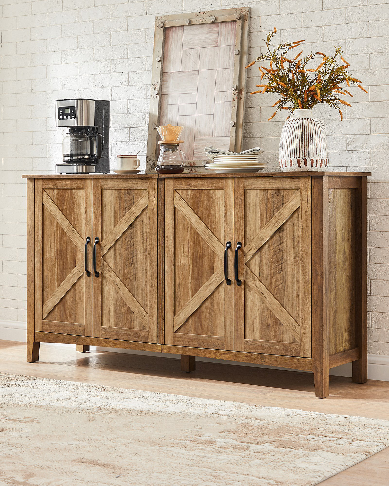 Wrought Studio™ Yvette 59"W Credenza Sideboard, Buffet Storage Cabinet ...