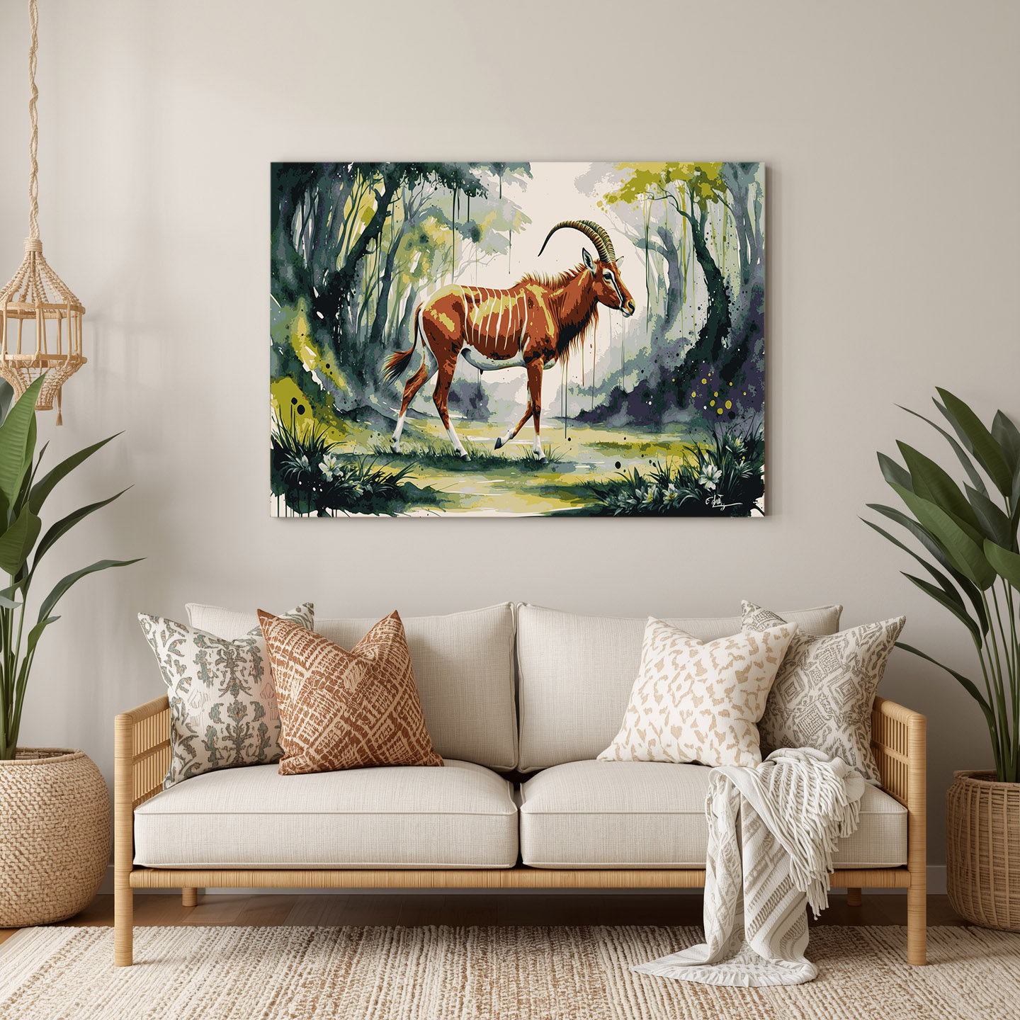 Hokku Designs Wildlife Bongo Beige Metal Wall Art | Wayfair
