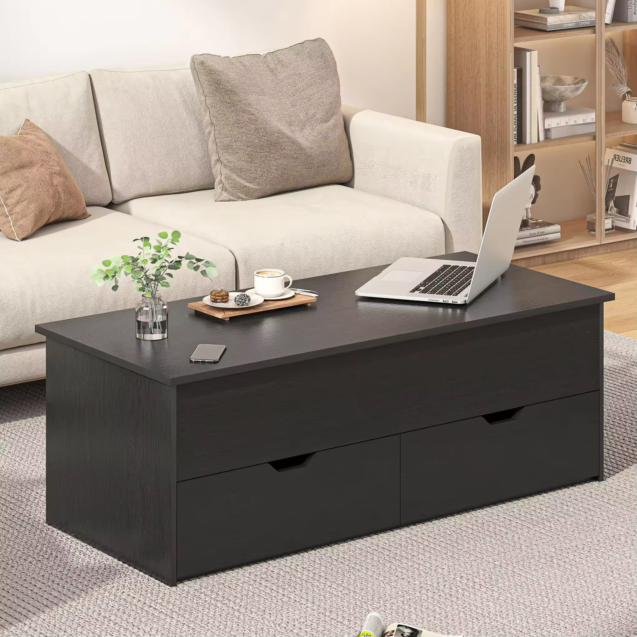 Latitude Run® Lift Top Extendable Coffee Table With Storage | Wayfair