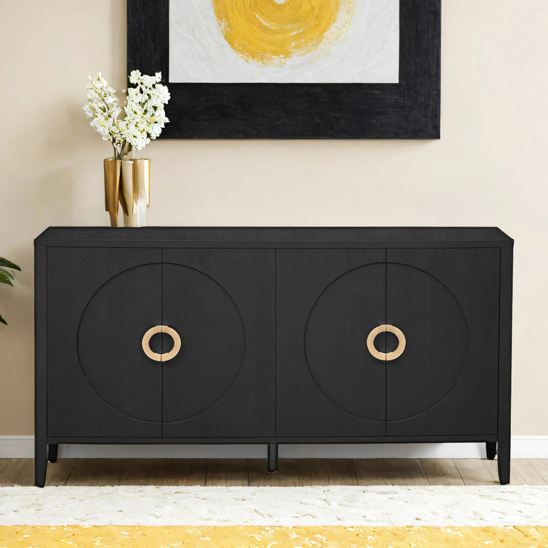 Latitude Run® Sophisticated Fir Veneer Cabinet with Textured Finish ...