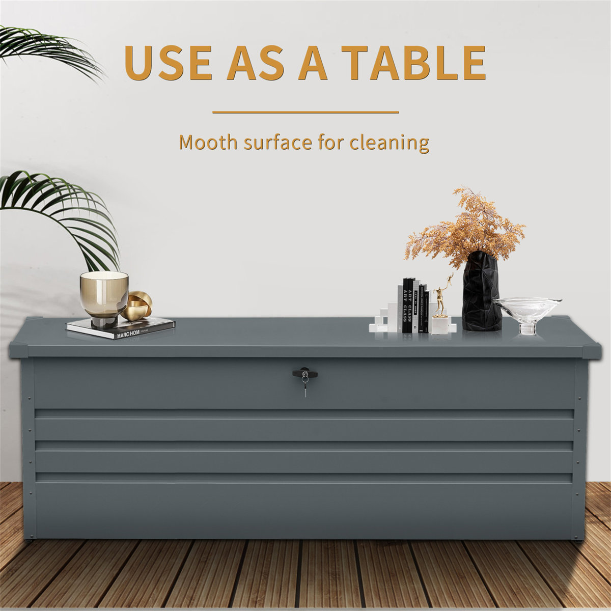 Tryimagine 260 Gallon Metal Outdoor Deck Box Waterproof, Extra Large ...