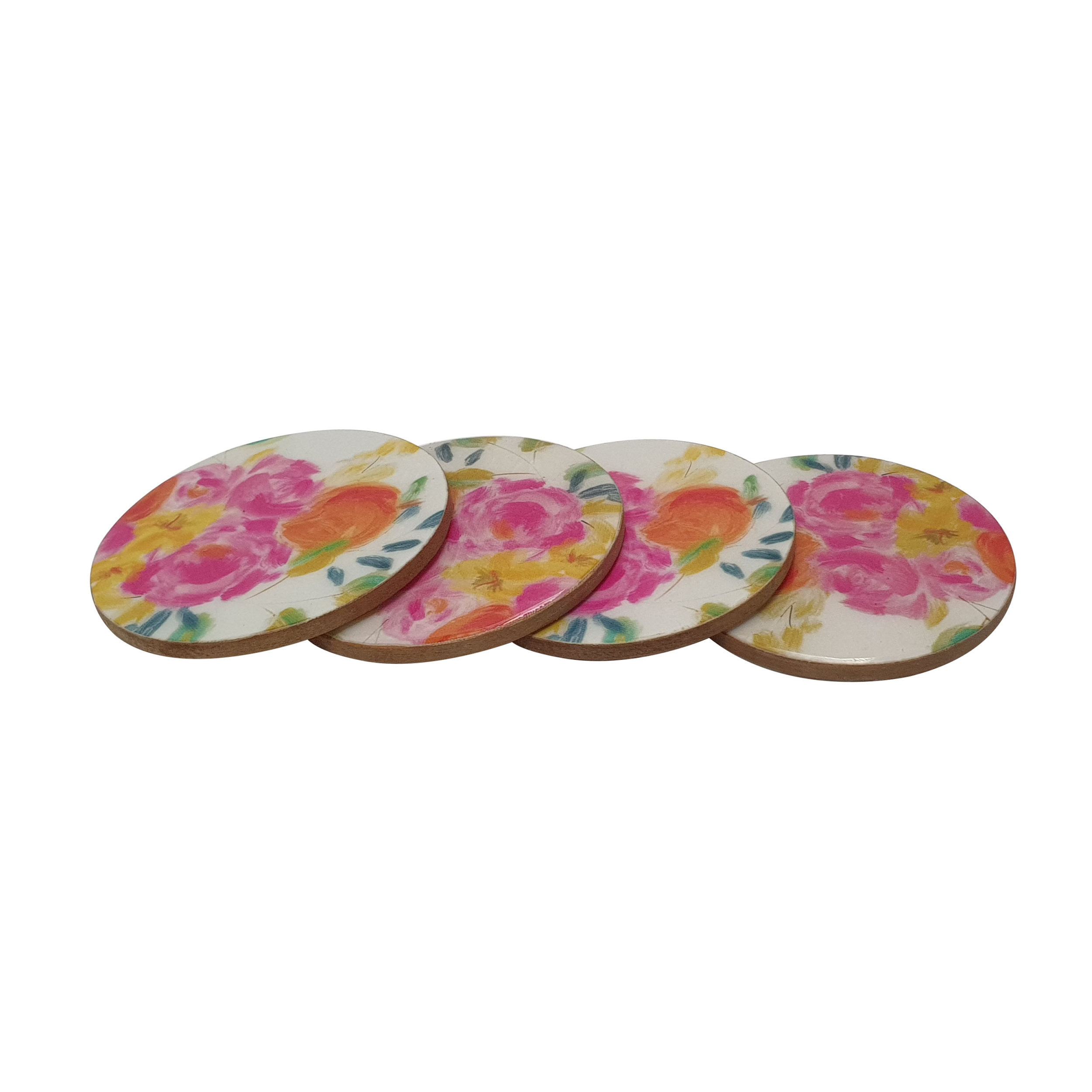 Transpac Wood Floral Boutique Coaster | Wayfair