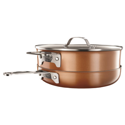 Gotham Steel Stackmaster 8 Piece 7'' and 10'' Copper Space Saving ...