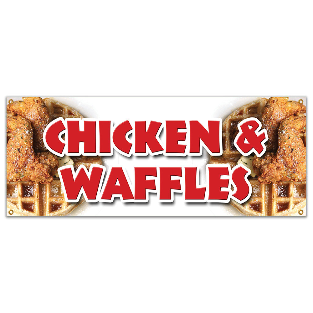 SignMission Chicken & Waffles Banner Sign | Wayfair