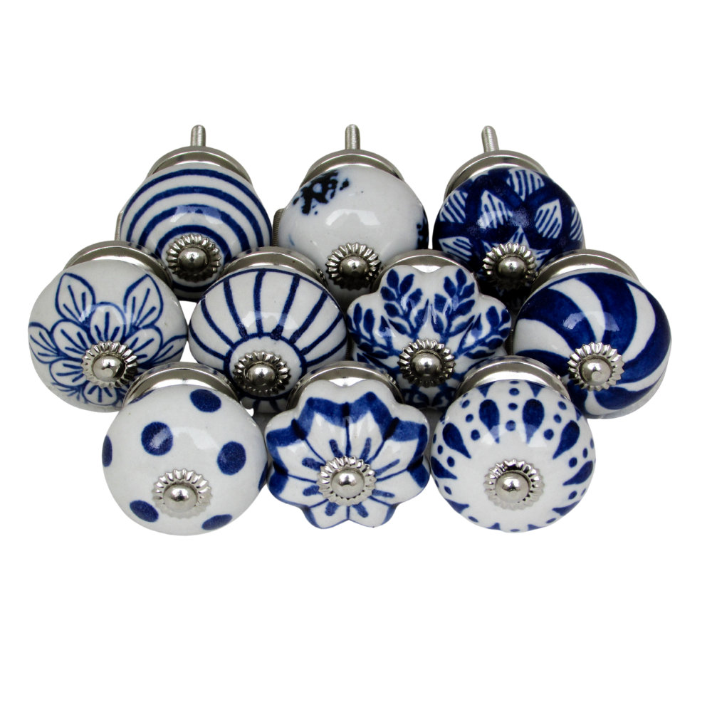 Panoply Decor Vintage Style Ceramic Door Drawer Knobs, Hand Painted ...