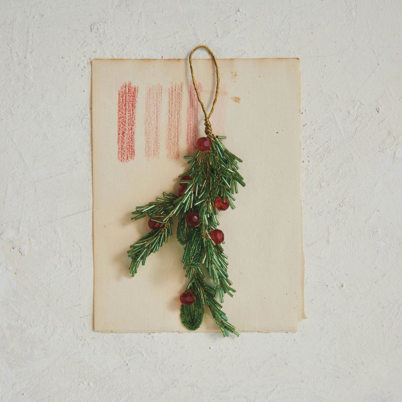 The Holiday Aisle® Glass Bead And Wire Mistletoe And Berries Ornament ...