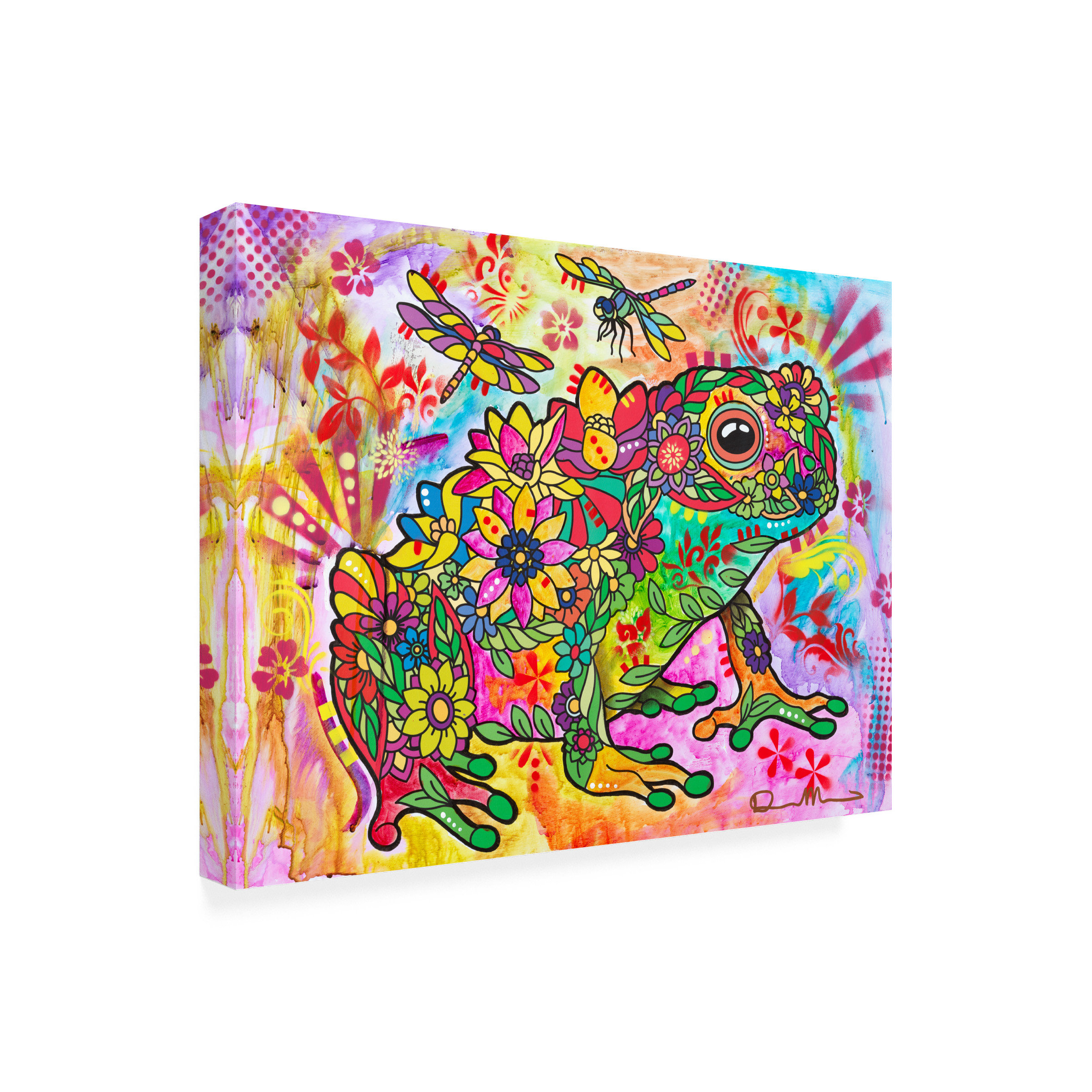 Trinx Posley Flower Froggie On Canvas Print | Wayfair