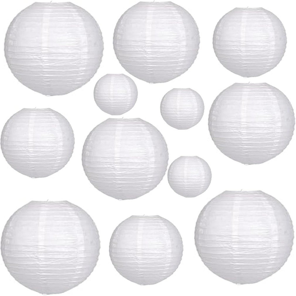 The Holiday Aisle® 12Pcs Paper Lanterns 6”, 8”, 10”, 12”,Paperlanterns ...