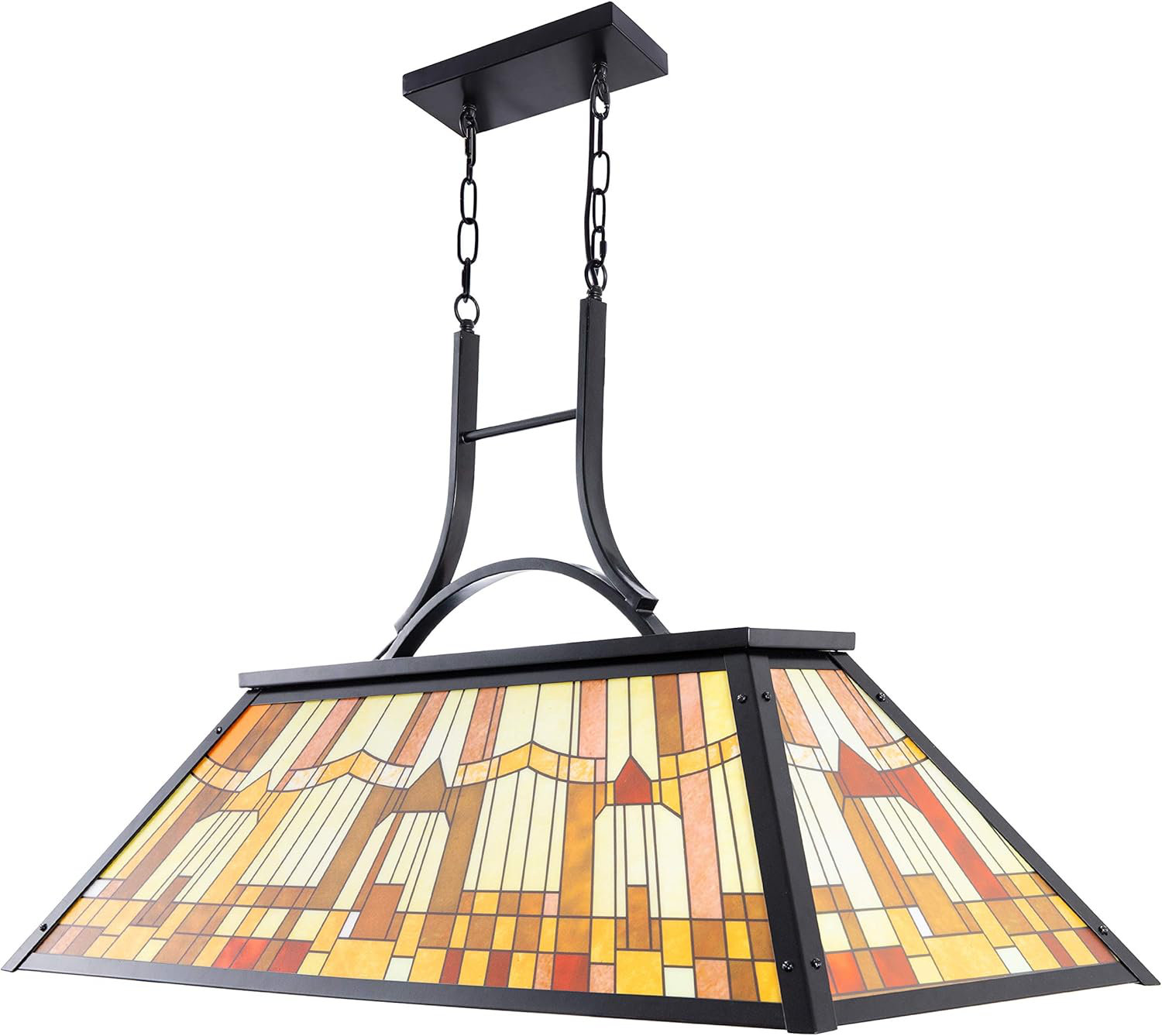 Foundry Select Vintage Tiffany-Style Pool Table Chandelier With ...