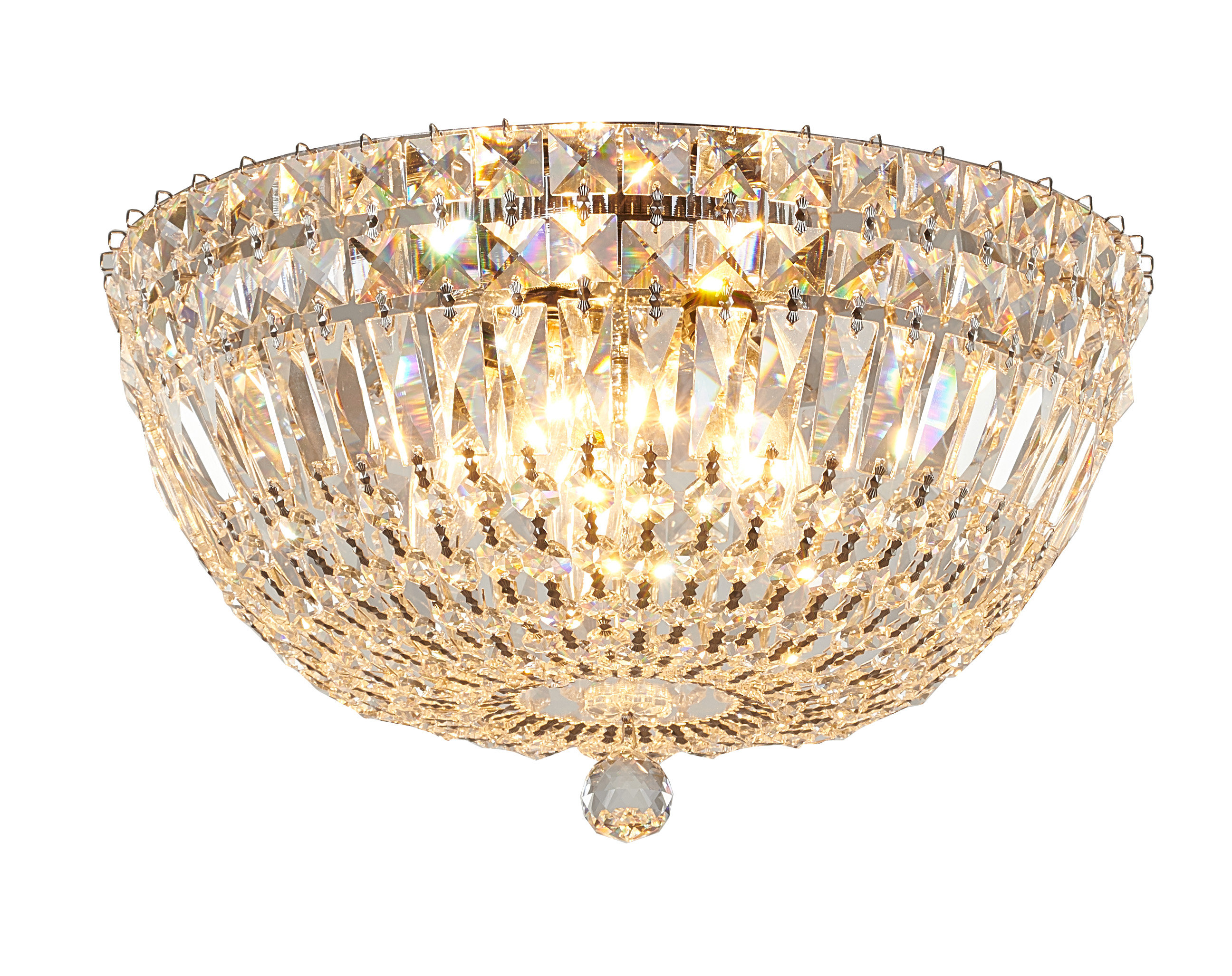 Rosdorf Park Ignacio 5-Light Chrome Flush Mount With Clear Crystals ...