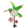 Exhart Solar Hand Painted Hummingbird Mesh Pellet Bird Feeder Garden ...