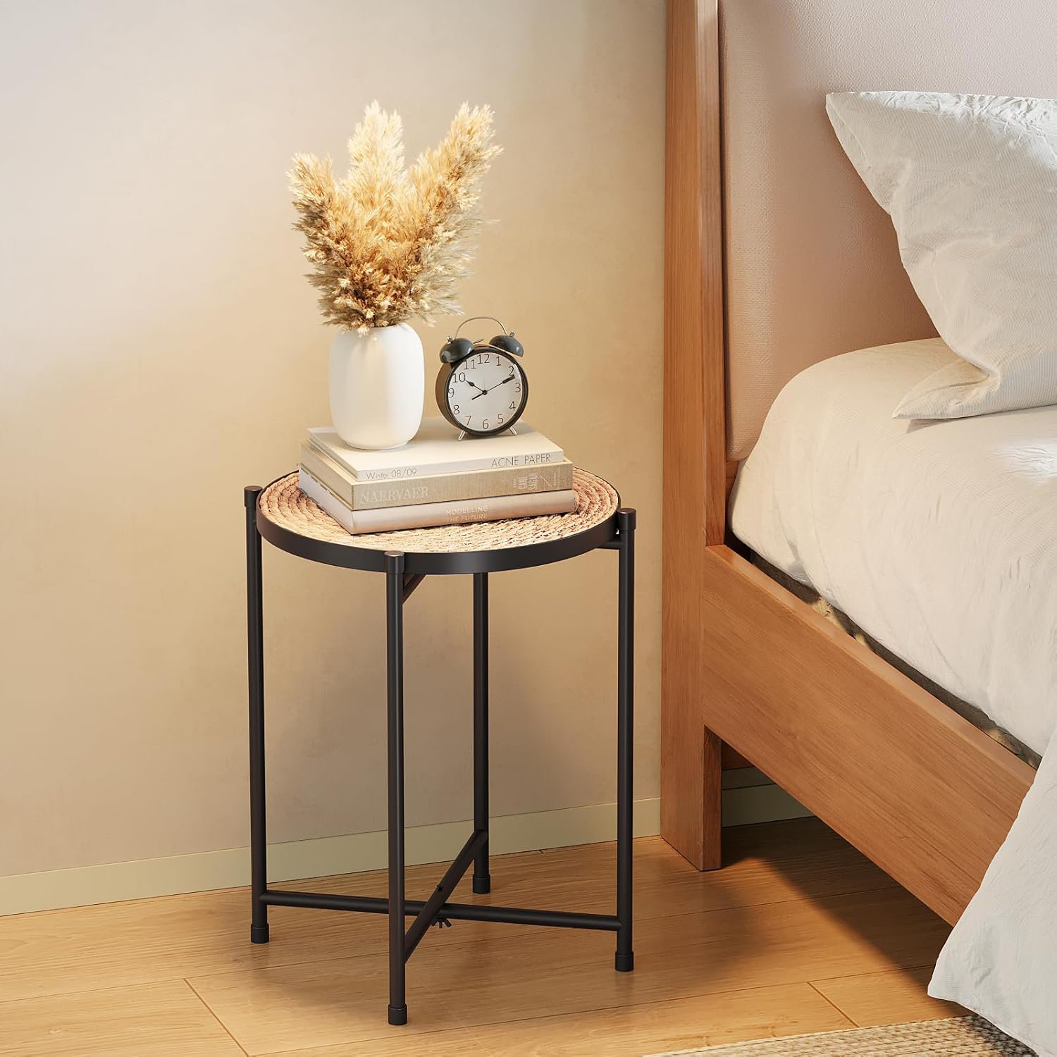 Bay Isle Home™ Bamworld Rattan Plant Stand Indoor,Round Plant Table For ...