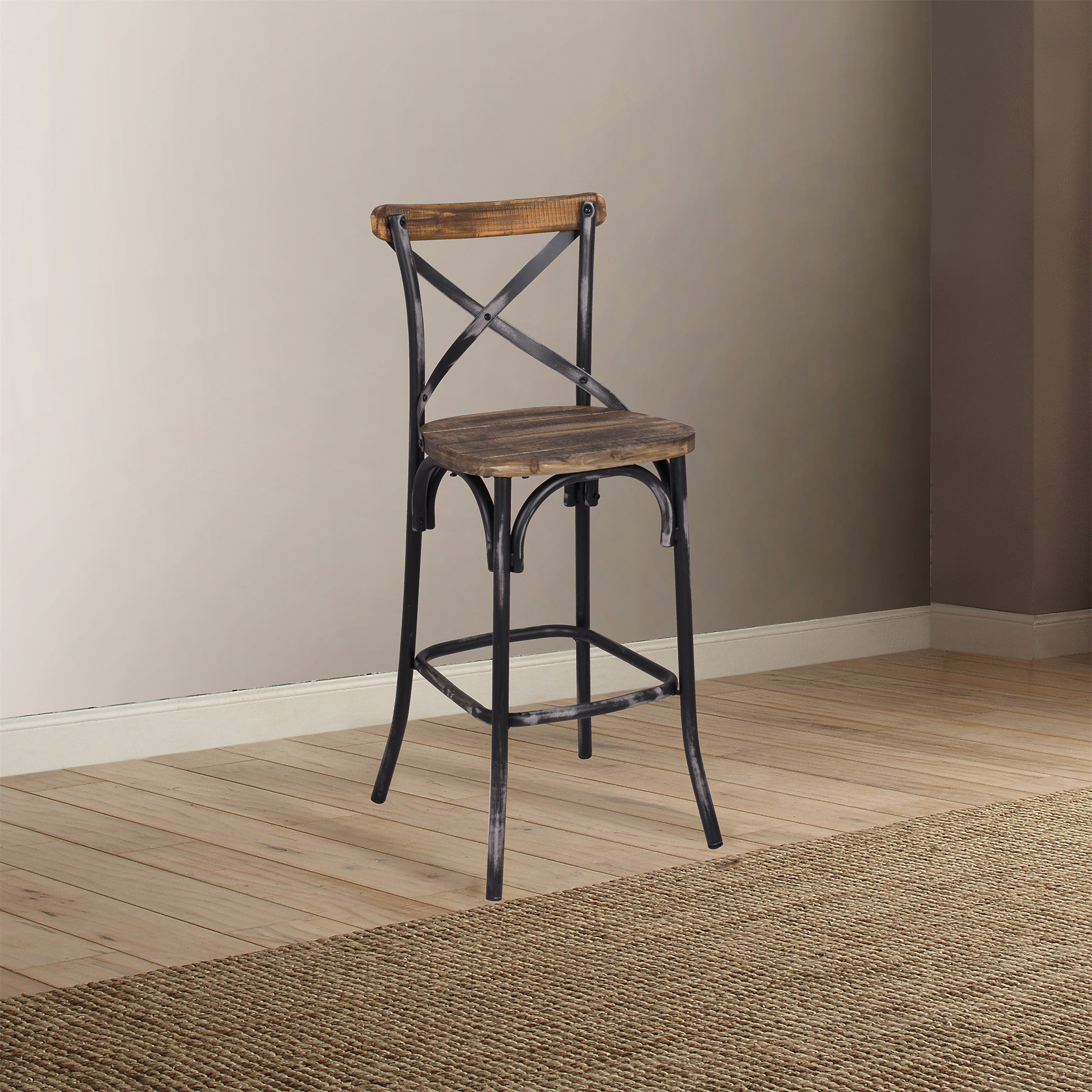Ophelia & Co. Bar Stool With Cross Back | Wayfair