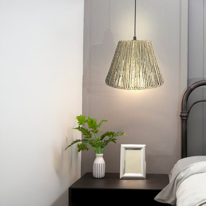 Bayou Breeze Farmhouse Water Hyacinth Drum Lamp Shades for Table Lamps ...