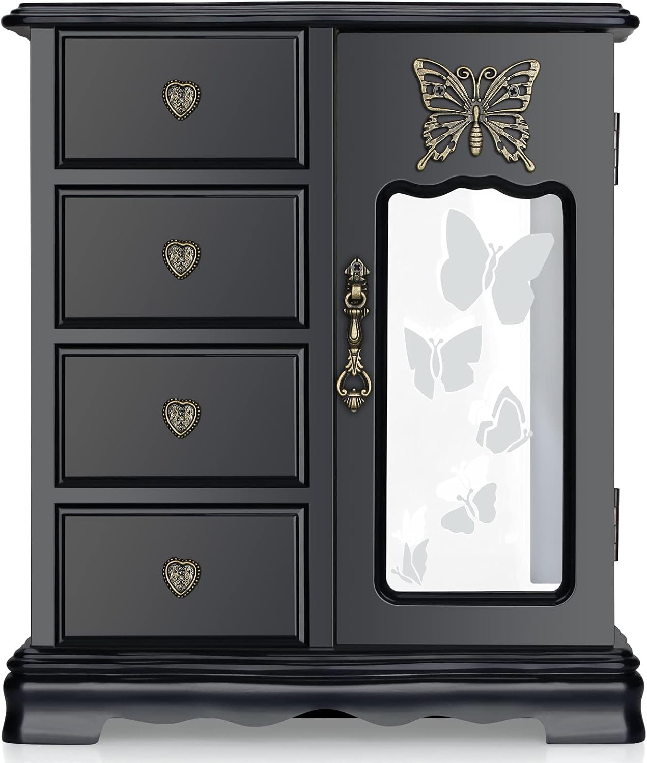 Darby Home Co Solid Wooden Jewelry Box Makeup and Organizer Women Ring ...