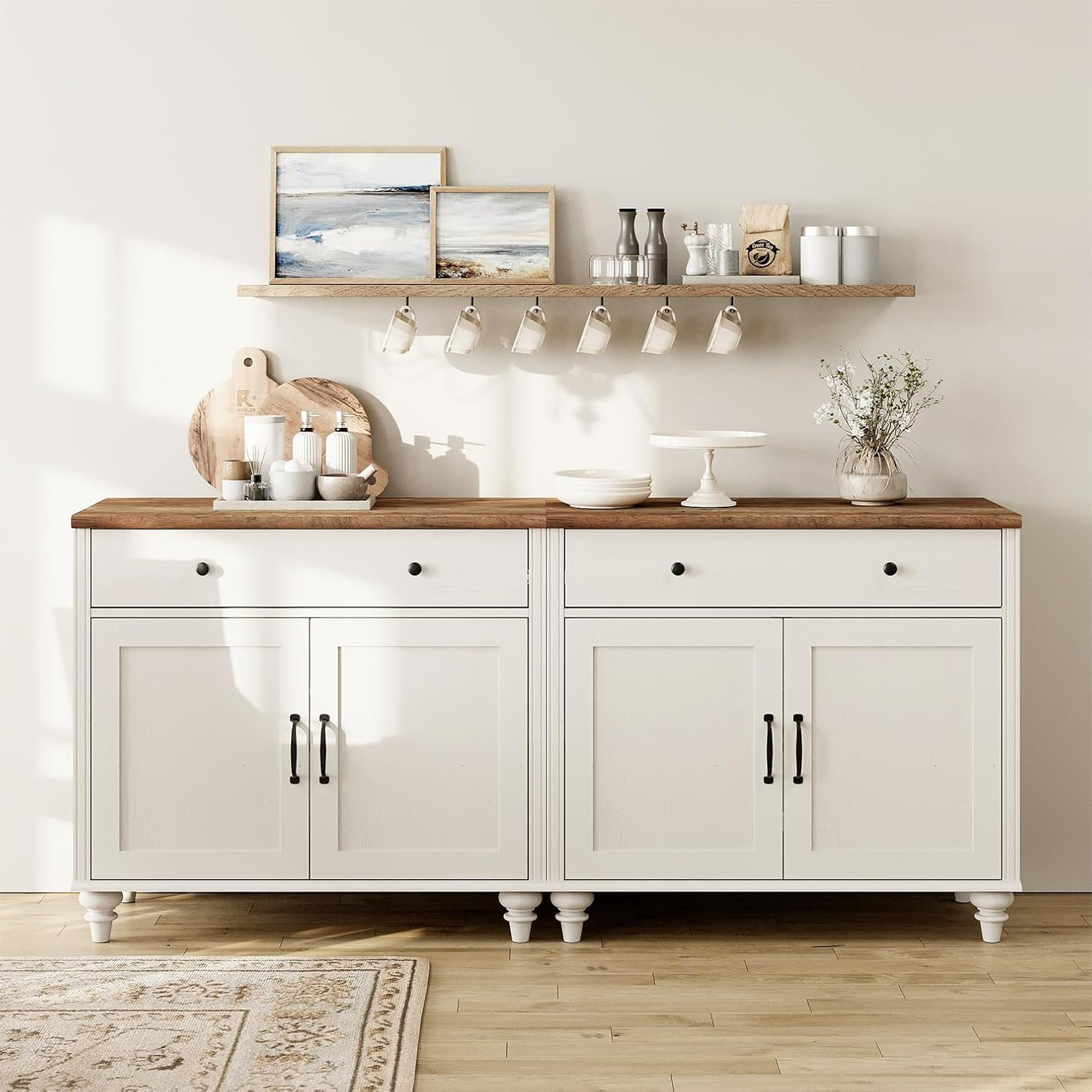 Darby Home Co Buffet Cabinet with 4 Doors and 2 Drawers, Large Coffee ...