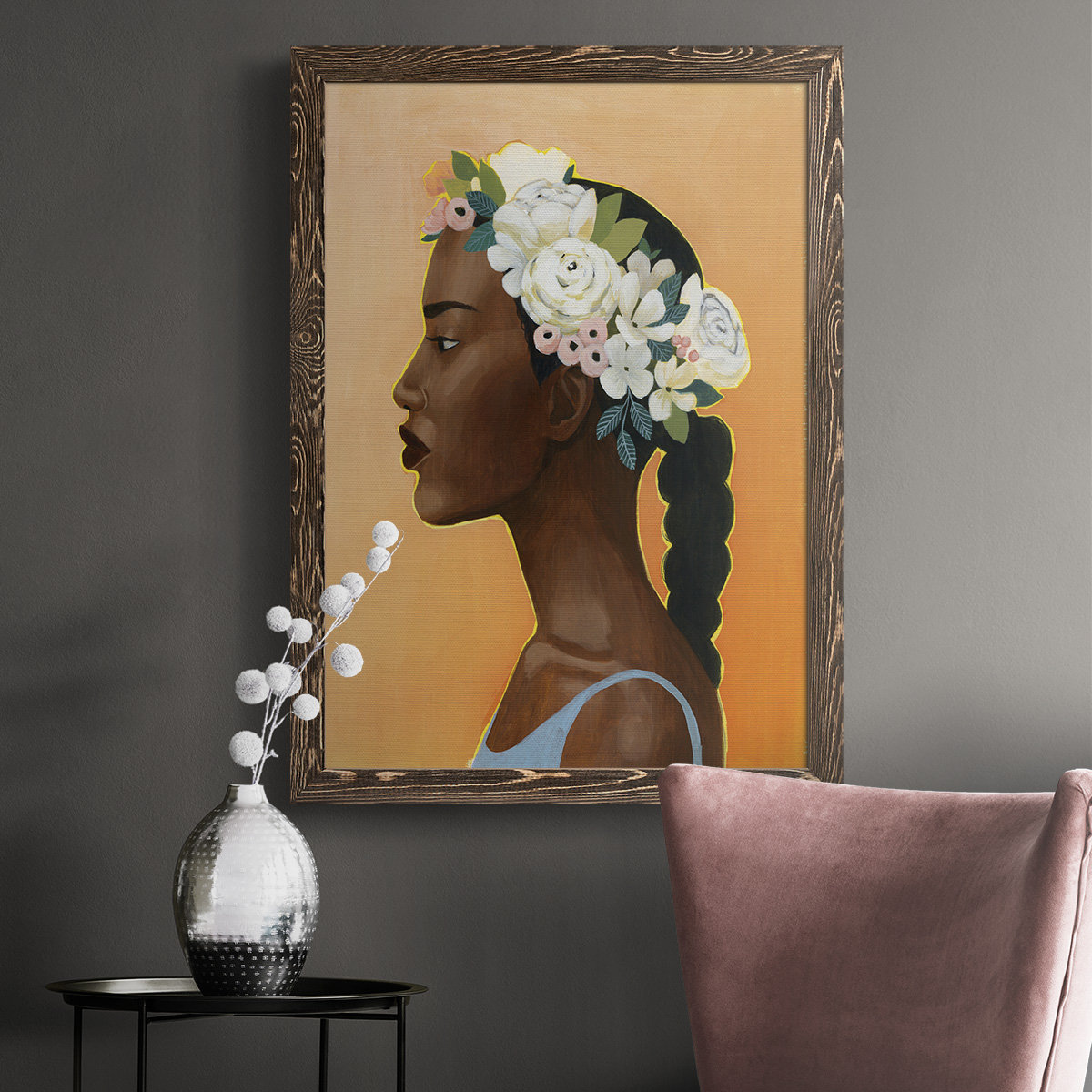 House of Hampton® Atiim Modern Laurel II Framed On Canvas Print | Wayfair