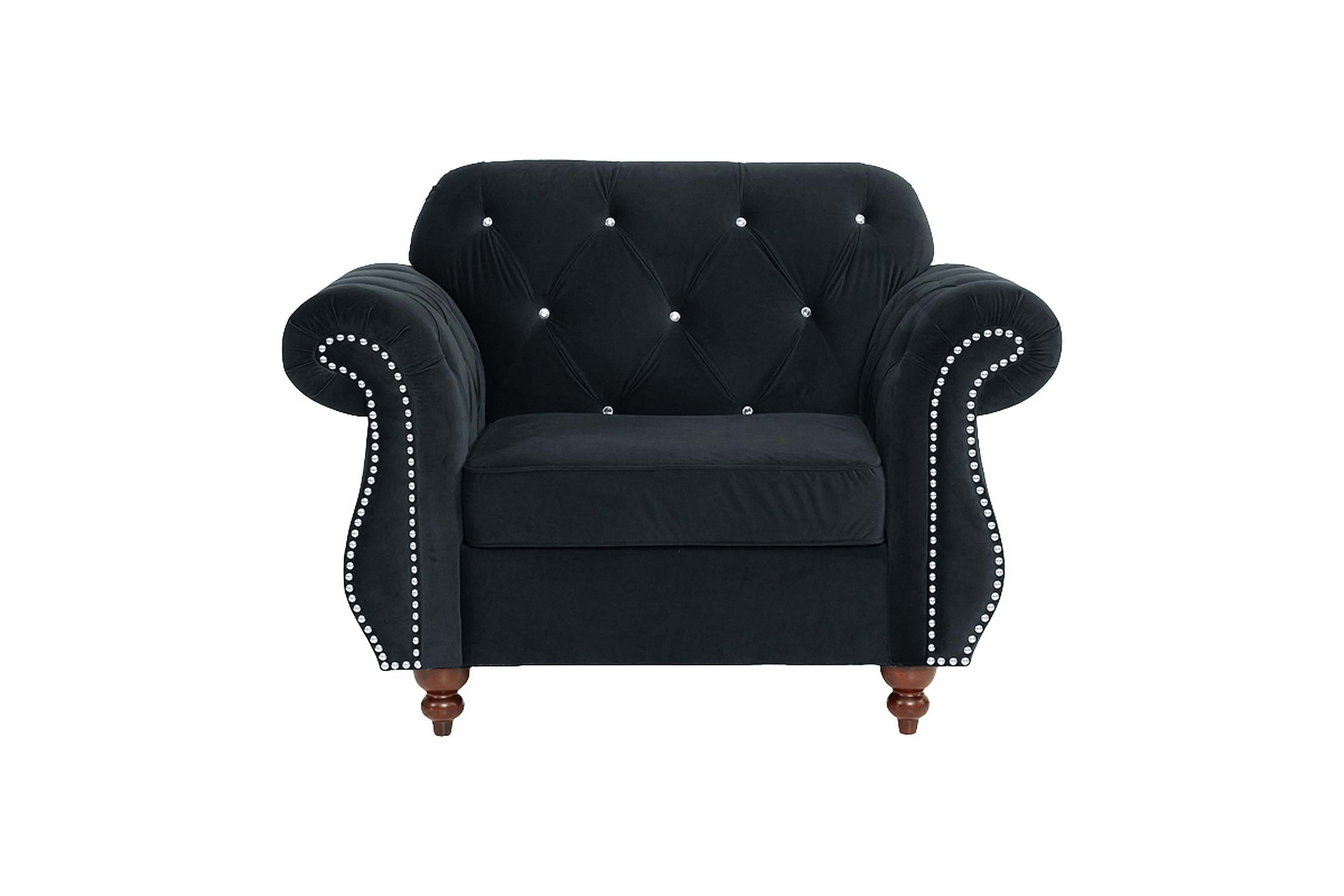 Rosdorf Park Formal Luxury Look 1Pc Velvet Chair Plush Tufted Back Seat ...