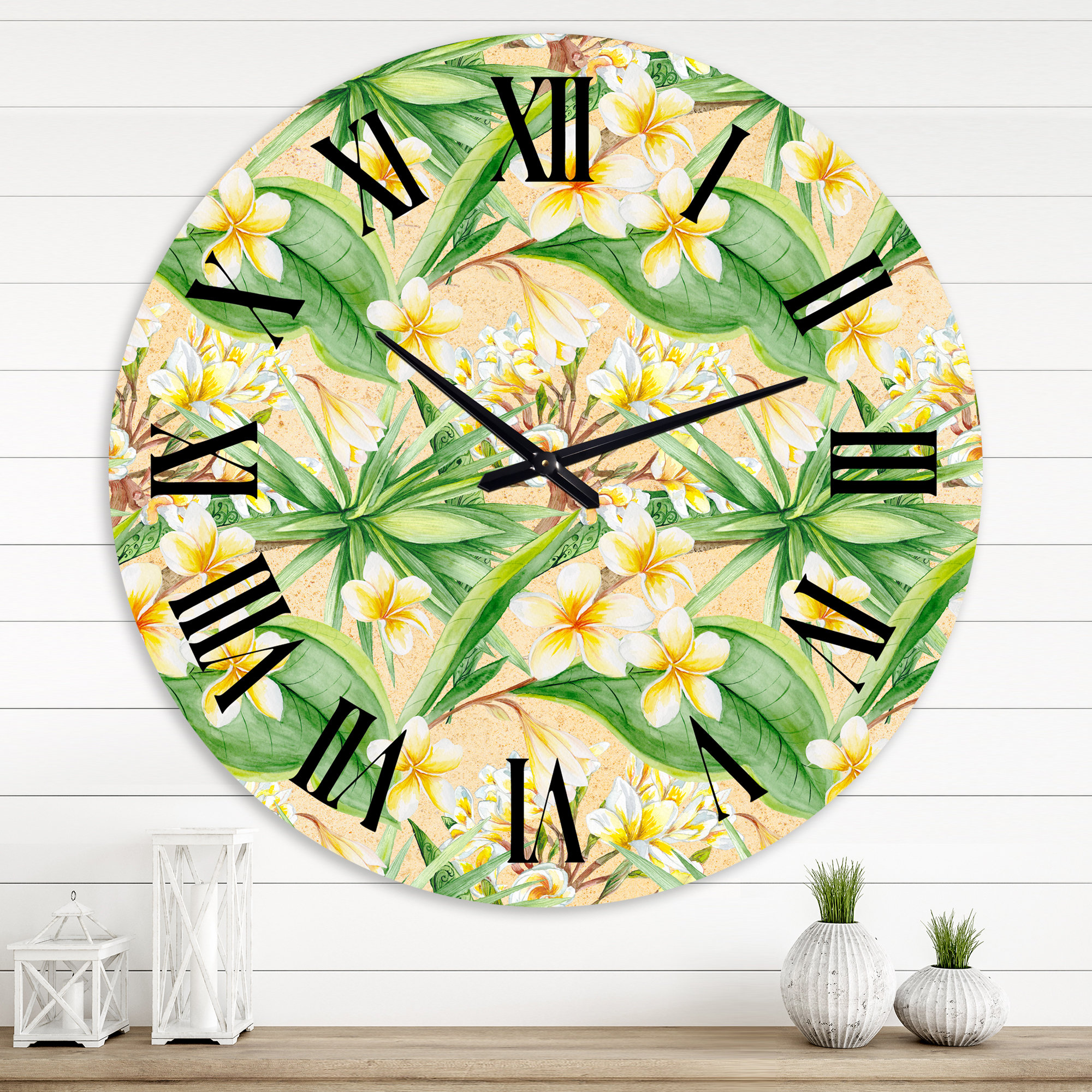 East Urban Home Tropical Foliage and Yellow Flowers XIII - Modern wall ...