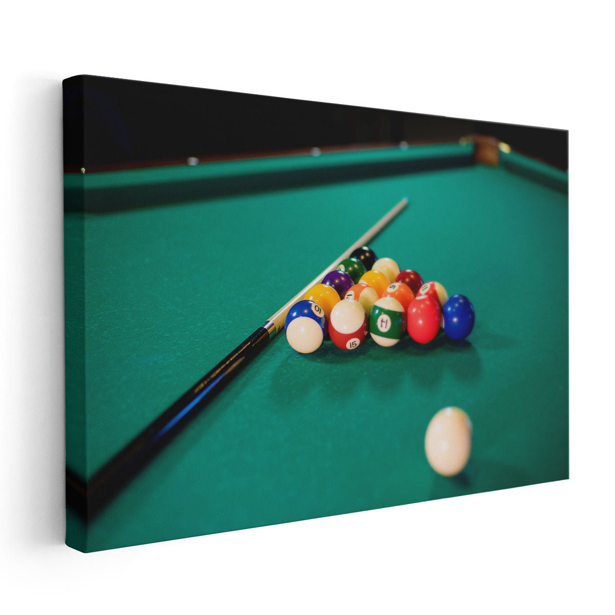 Ebern Designs Pool Table With Props - Canvas Print Wall Art | Wayfair