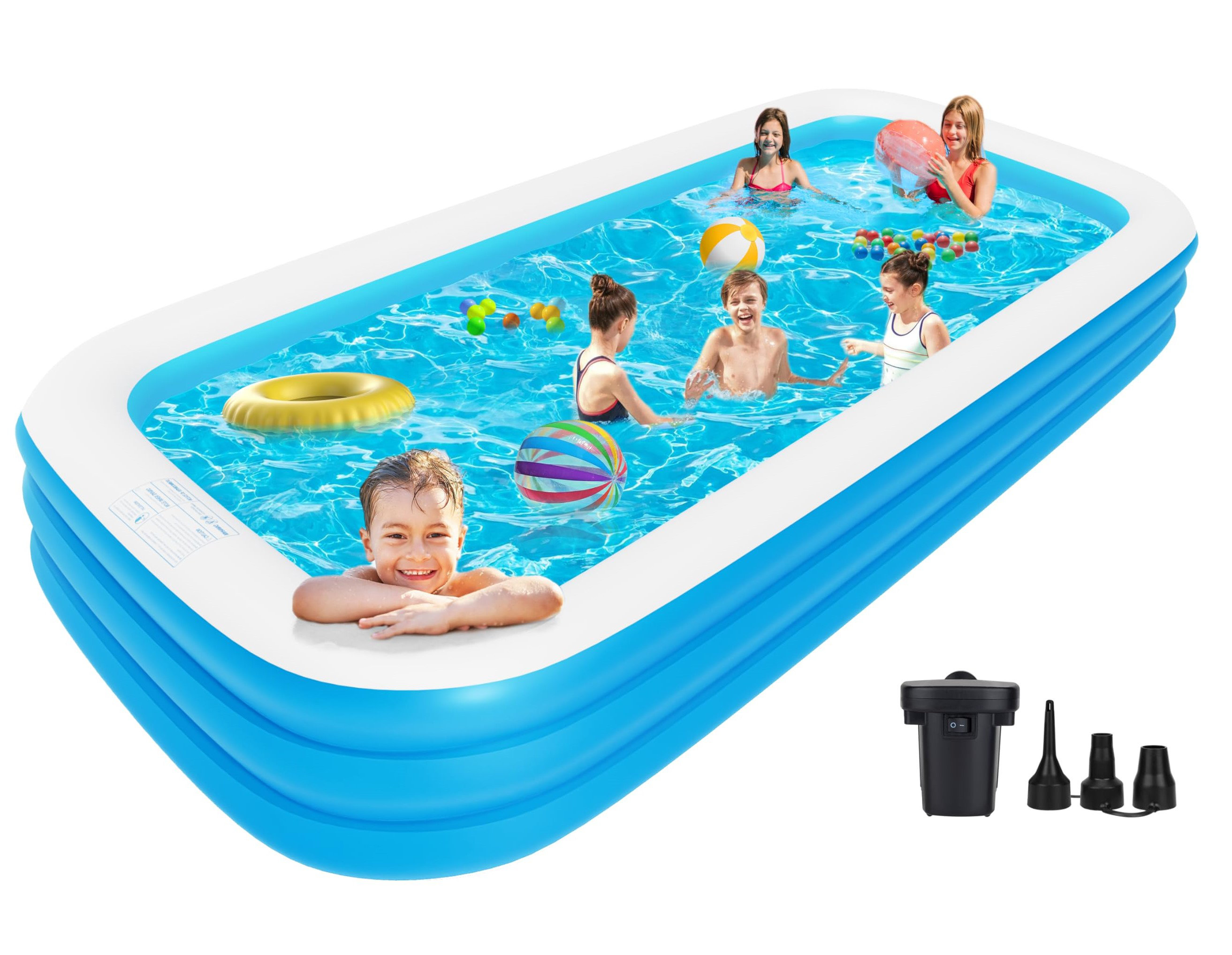 INVOTOT Inflatable Swimming Pool, Extra Large Blow Up Pool, Oversized ...