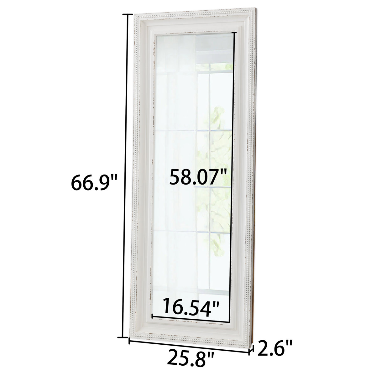 Ophelia & Co. Amzie Rustic Full Length Mirror with Stand 60" x 24 ...