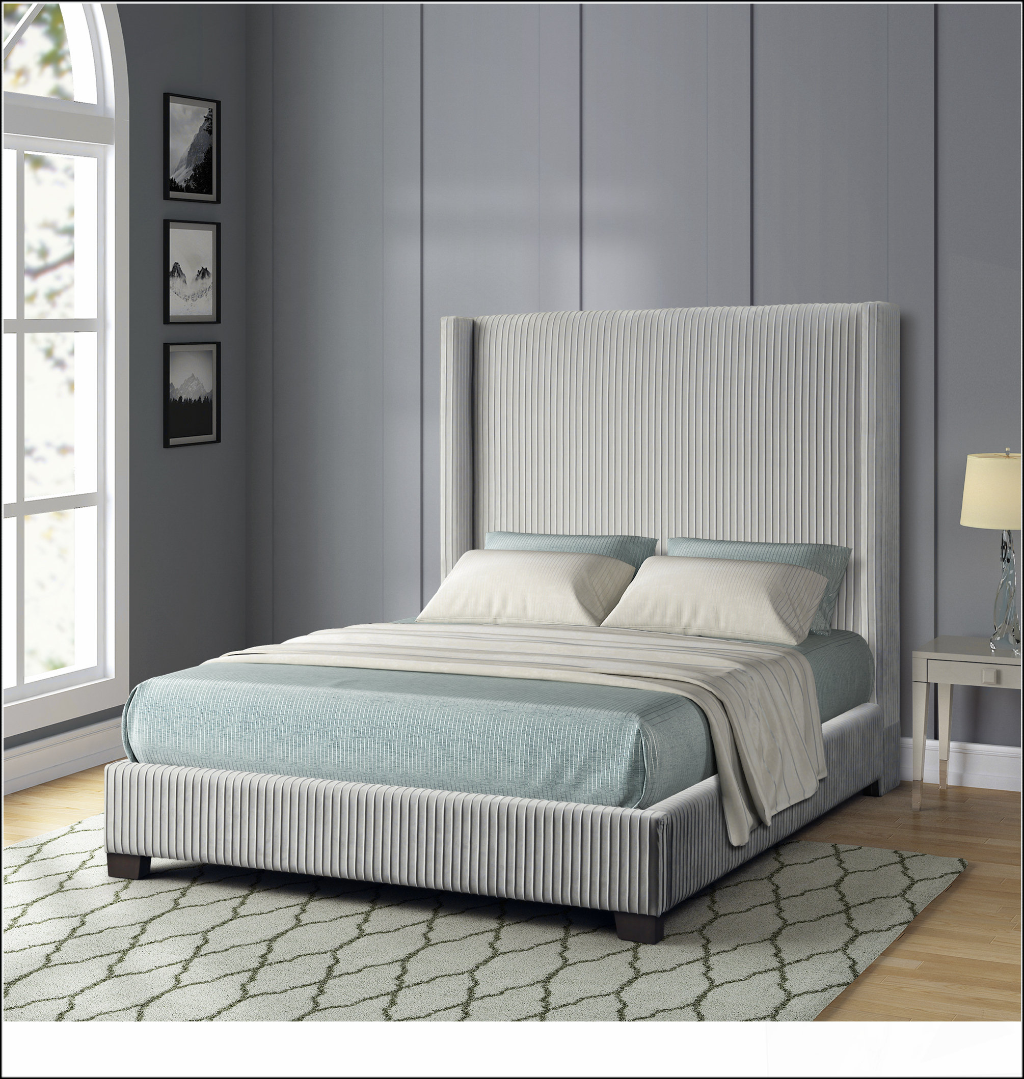 Mercer41 King Upholstered Bed Sturdy and durable, modern and simple ...