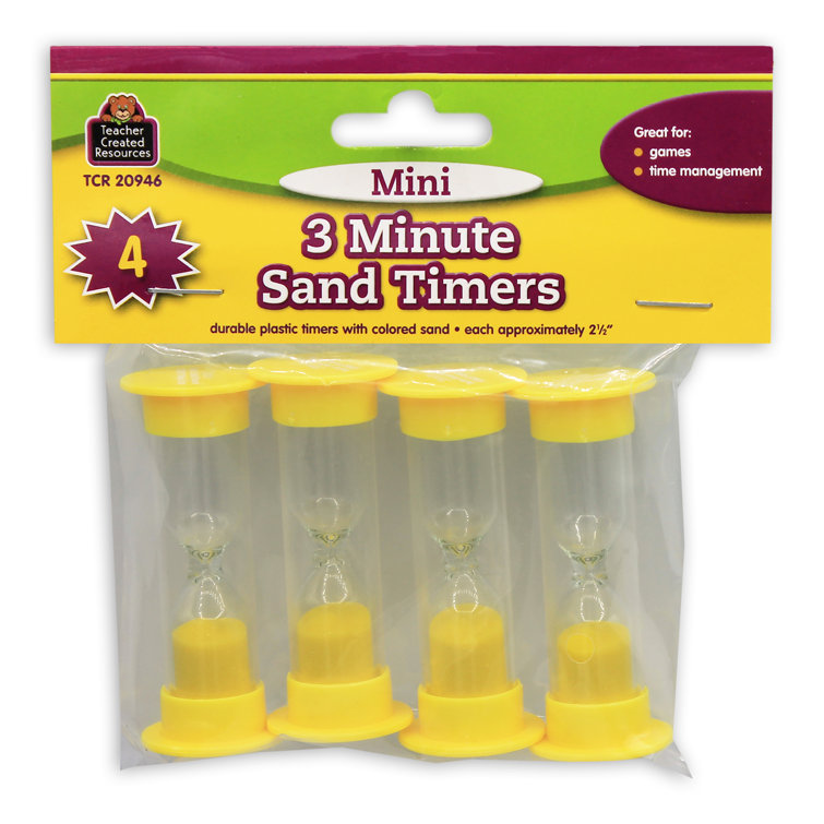 Teacher Created Resources 3 Minute Sand Timers, Mini, 4 Per Pack, 6 ...