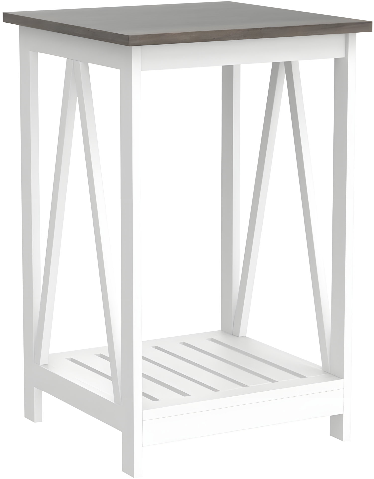 Corrigan Studio® Farmhouse Square End Table With Slats Design, Sturdy ...