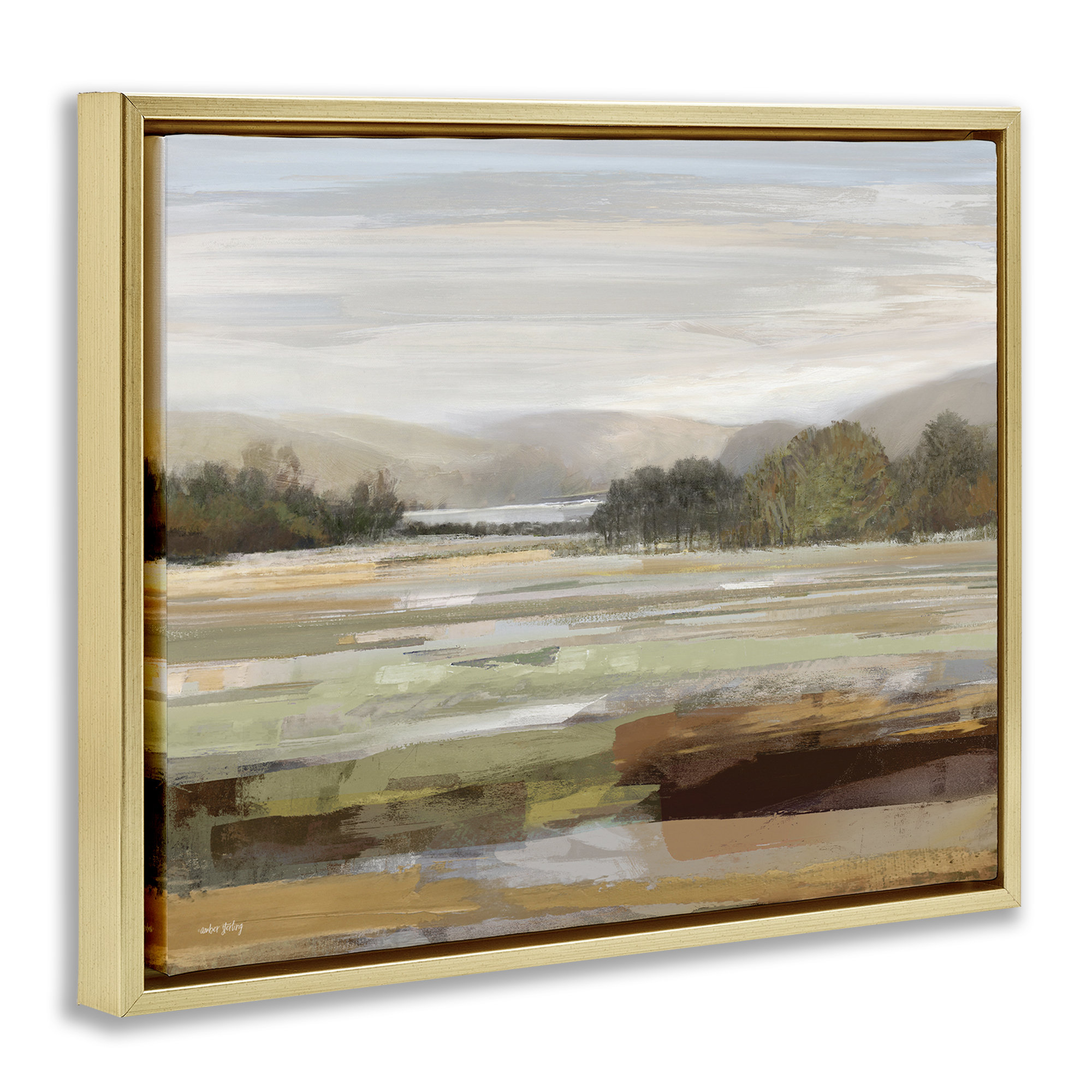 Stupell Industries Idyllic Countryside View Framed Floater Canvas Wall ...