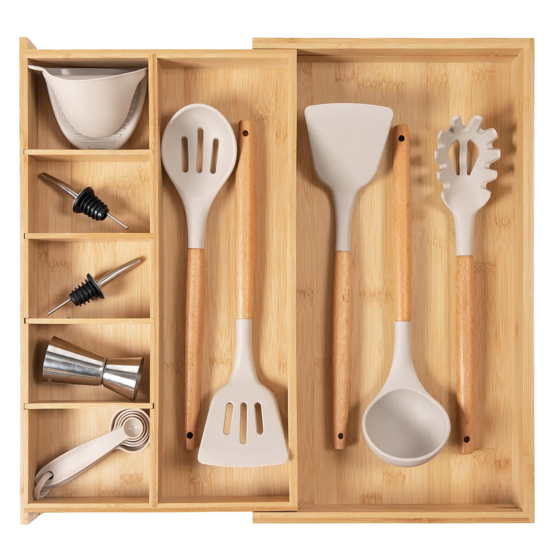 Hokku Designs Adjustable Kitchen Drawer Organizer For Utensils And Junk ...