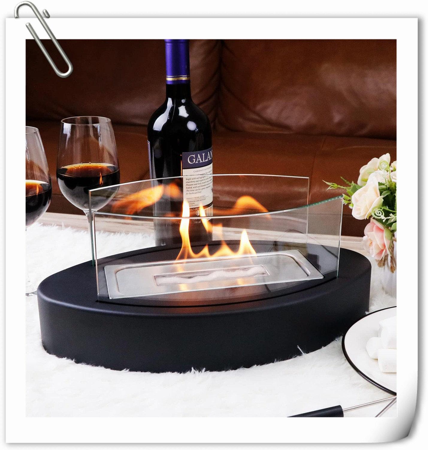 GLOBAL GIRLS LLC Tabletop Fire Tabletop Fireplace Rubbing Alcohol with ...