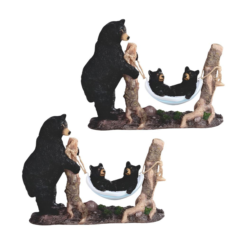 Loon Peak® "2-PC Set" ICE ARMOR 10.75"W Black Bear Watching Cubs in ...