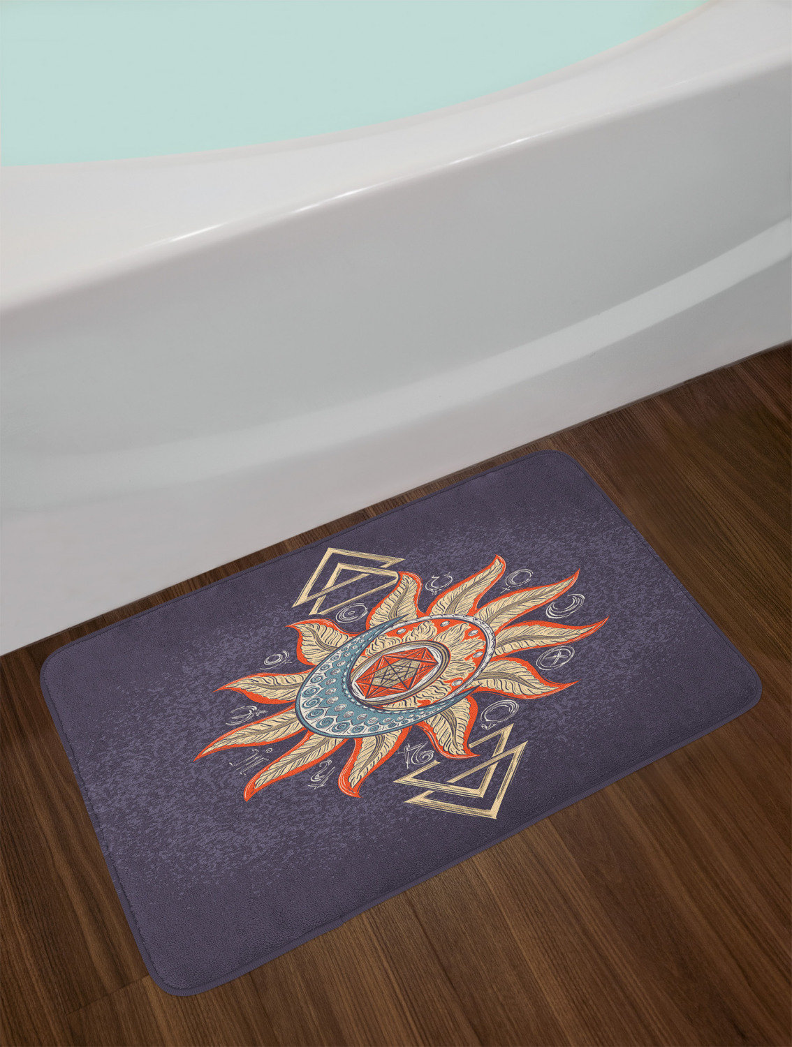 East Urban Home Mysterious Alchemy with Ornamented Crescent Sun and ...