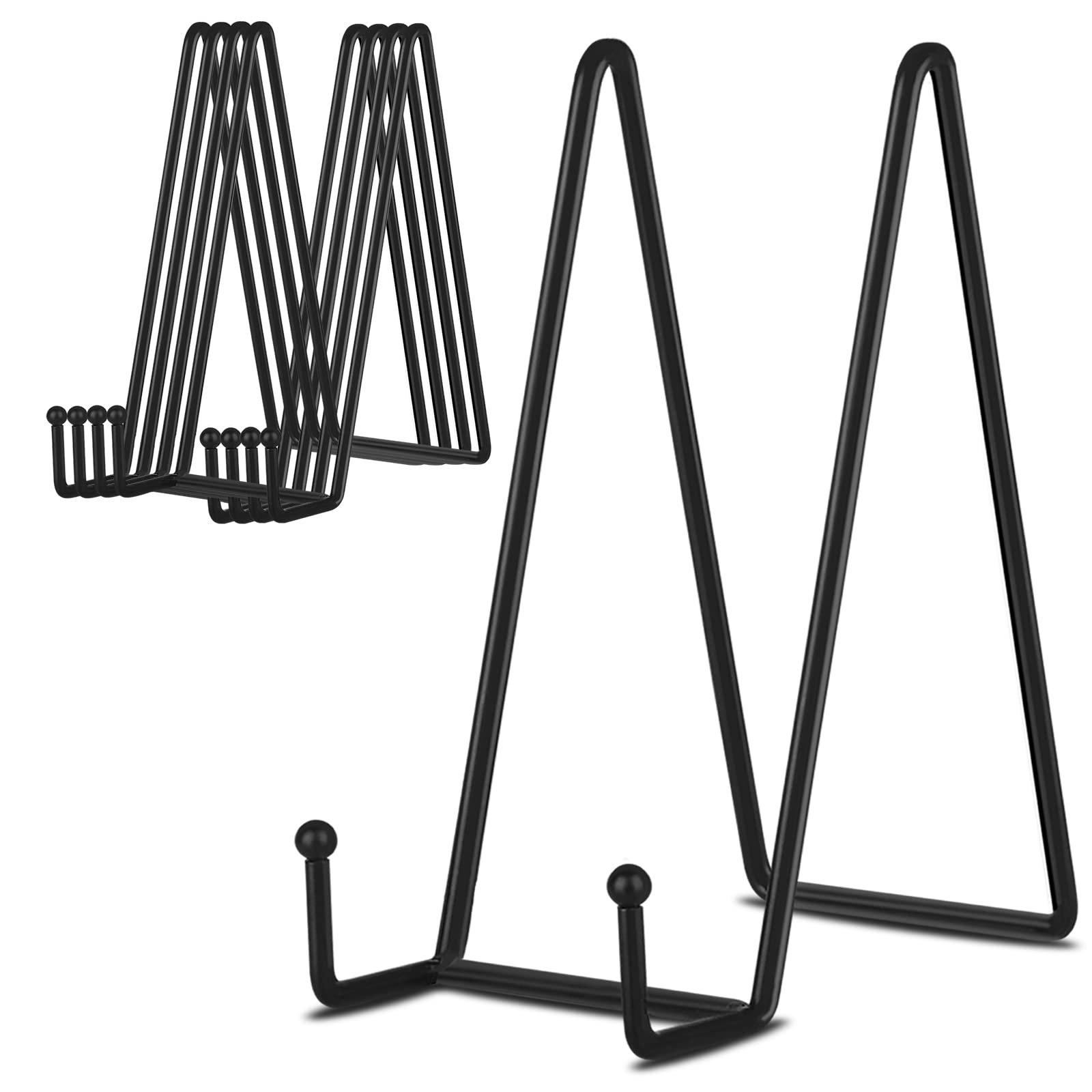 17 Stories 8 Inch 5 Pack Black Metal Display Stands Plate Stand Plate ...