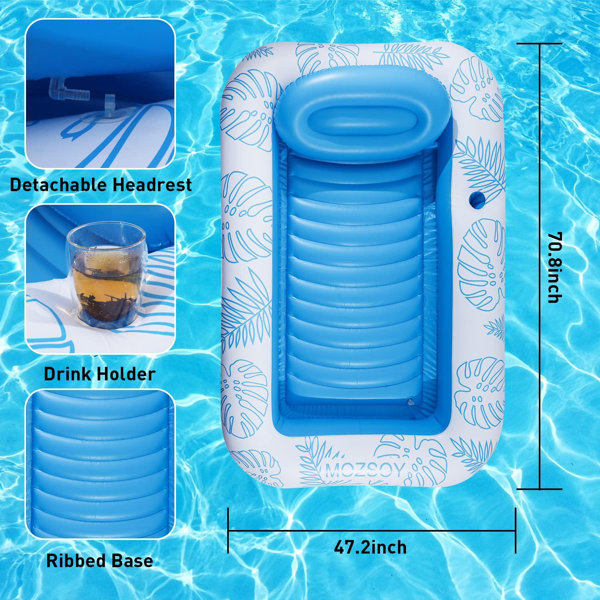 Utibia Inflatable Pool Floats, Tanning Pool Lounger Float - 4 in 1 Sun ...