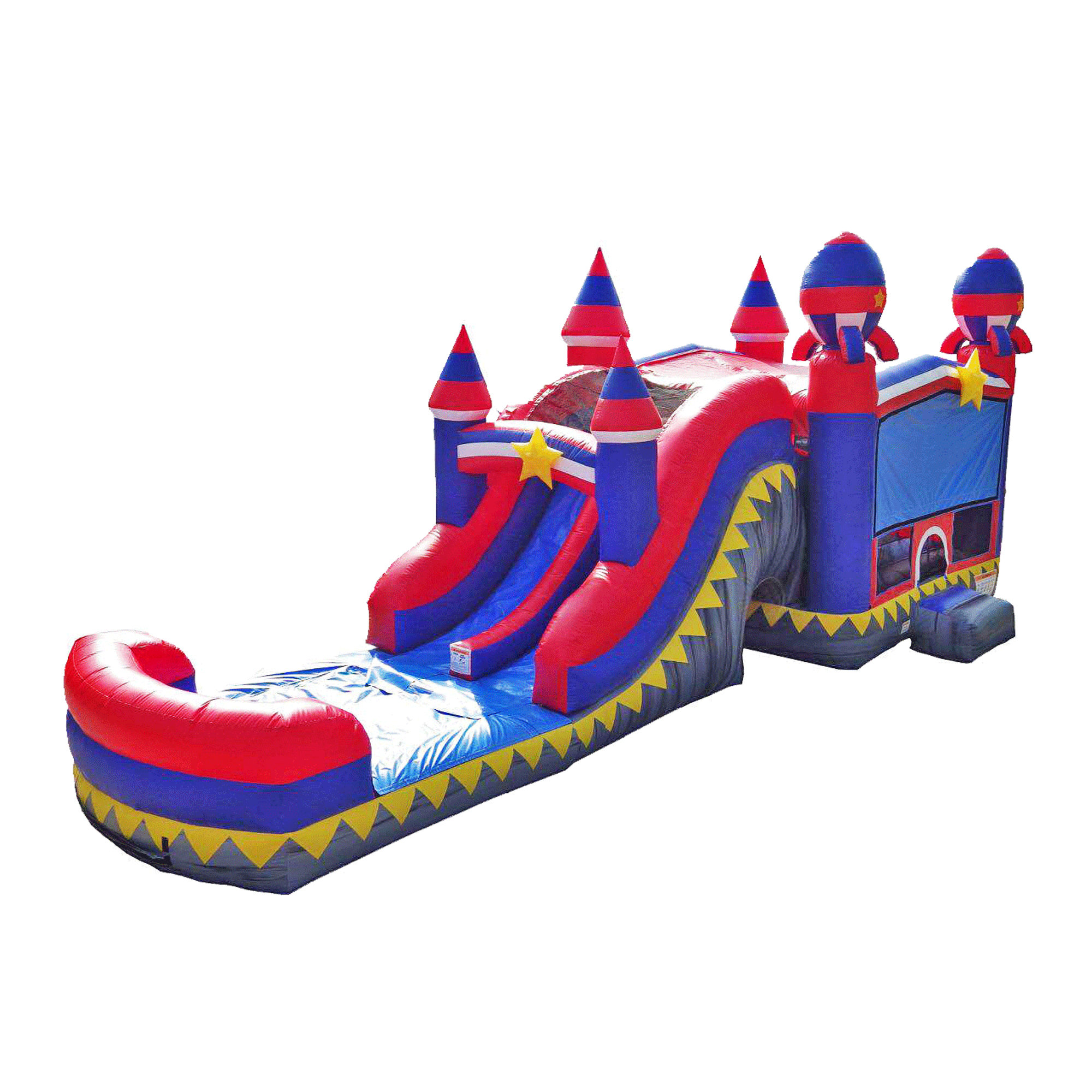 JumpOrange Rocket Titan Plus Inflatable Water Slide Combo Bounce House ...