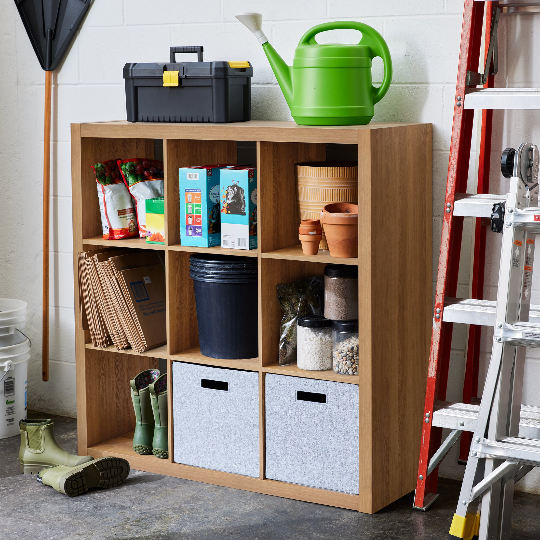 Latitude Run® Basics Storage Cube Shelf Organizer, 9 Cubes | Wayfair