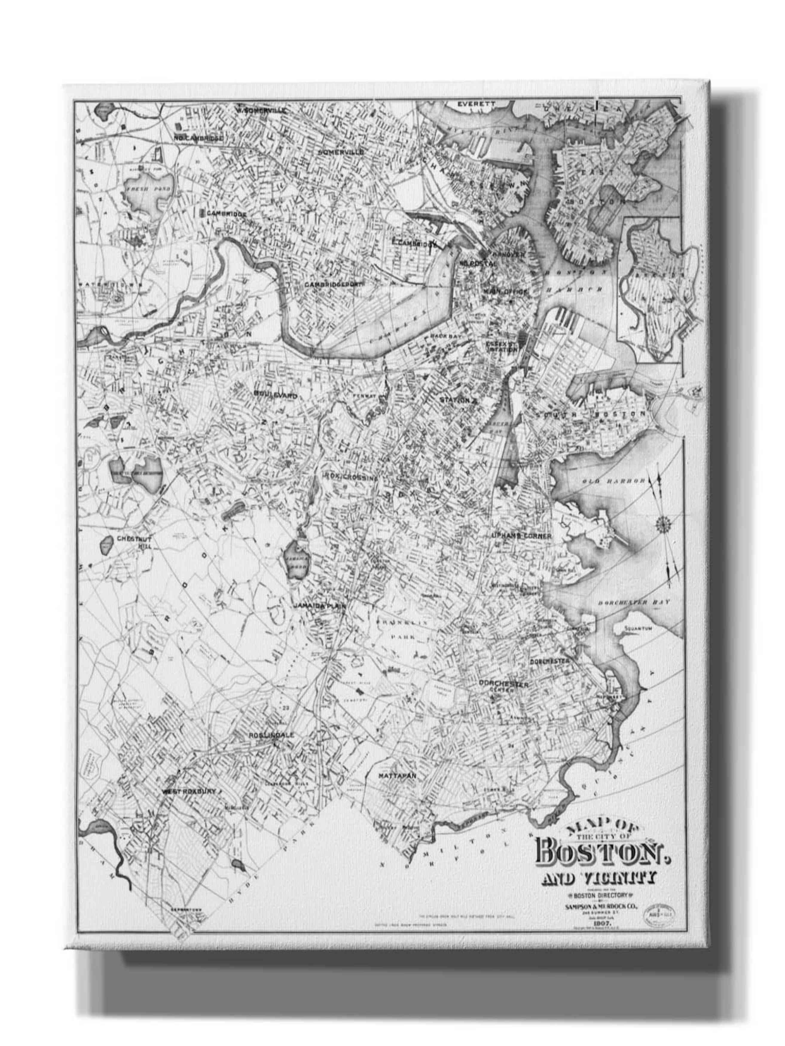 Williston Forge Epic Graffiti 'Map Of Boston 1907' By Epic Graffi Map ...