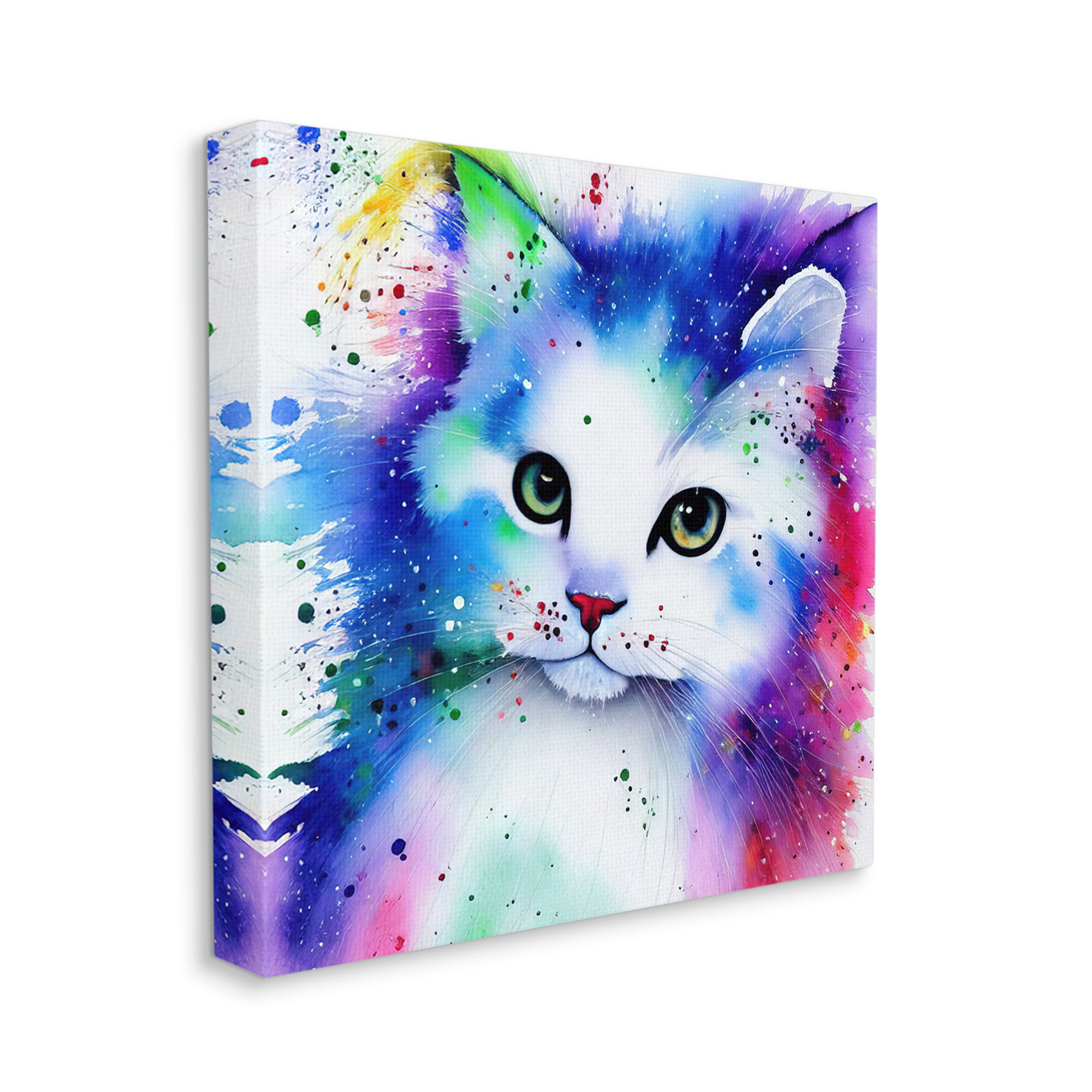 Stupell Industries Bold Kitten Splatter Animal by Denise Dundon ...