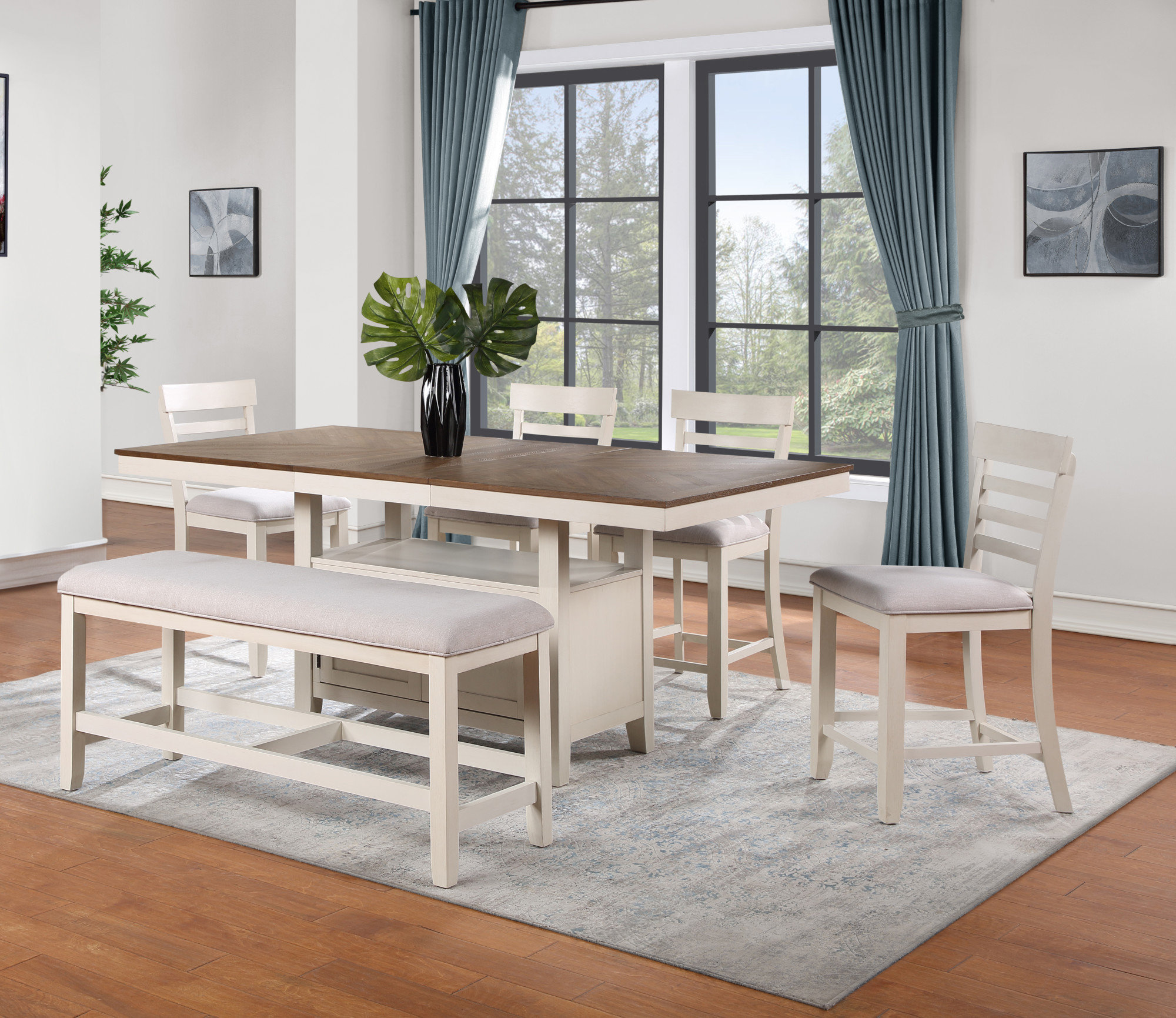 Three Posts™ Knauss Hyland 6-Piece Extendable Counter-Height Dining Set ...