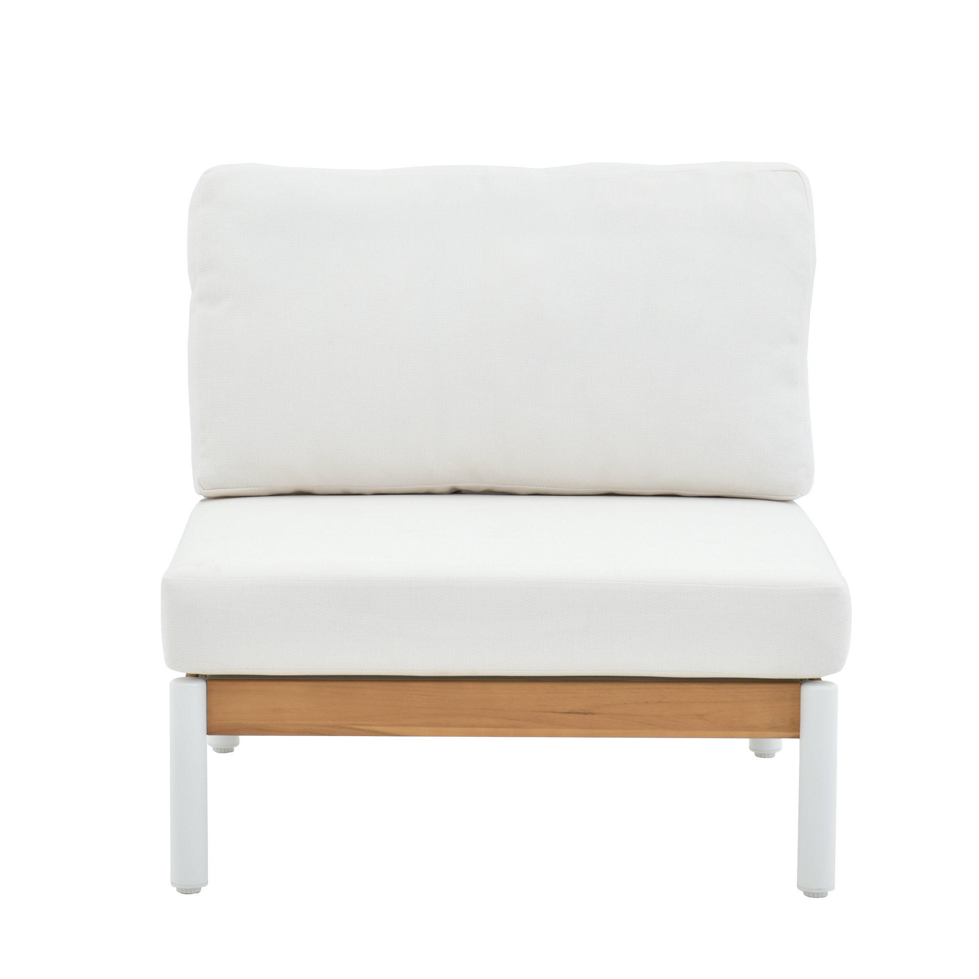 Latitude Run® Kemma Armless Teak Alum powder coating Sling for seat and ...