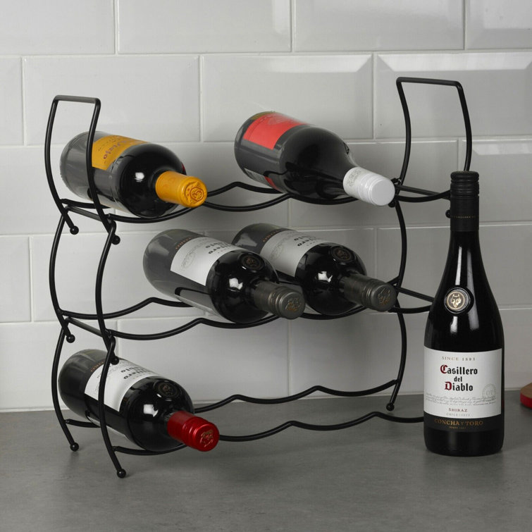 Belfry Kitchen Loscalzo 12 Bottle Metal Floor Wine Bottle Rack in Black ...