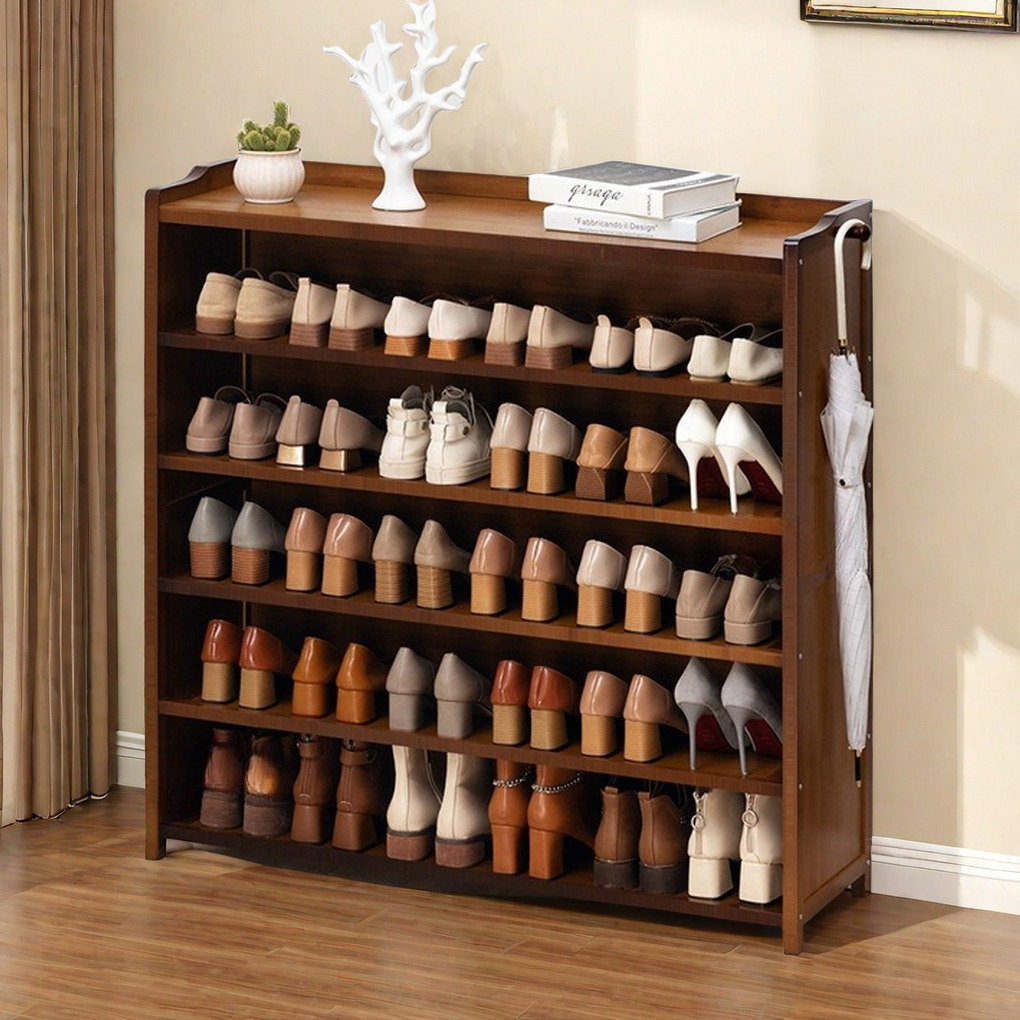 Lark Manor Six Tier 30 Pair Bamboo Rack Shoe Rack - Wayfair Canada