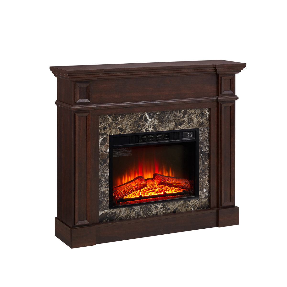 Winston Porter Juilo Freestanding Electric Fireplace with Realistic ...